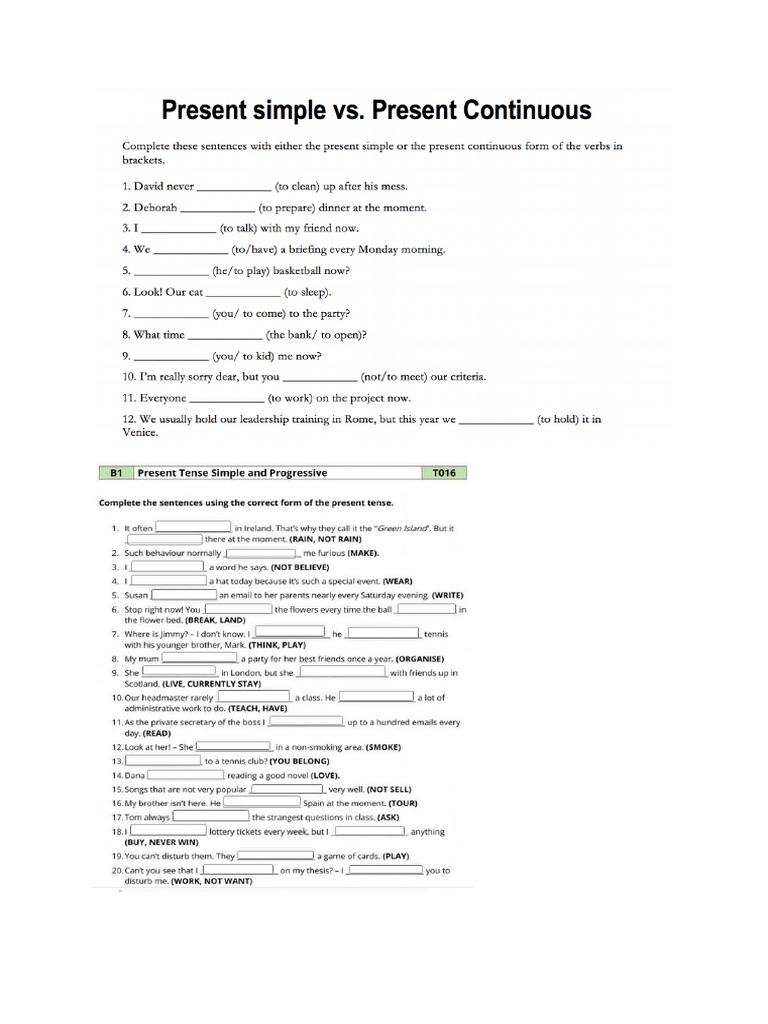 Present Continuous | PDF