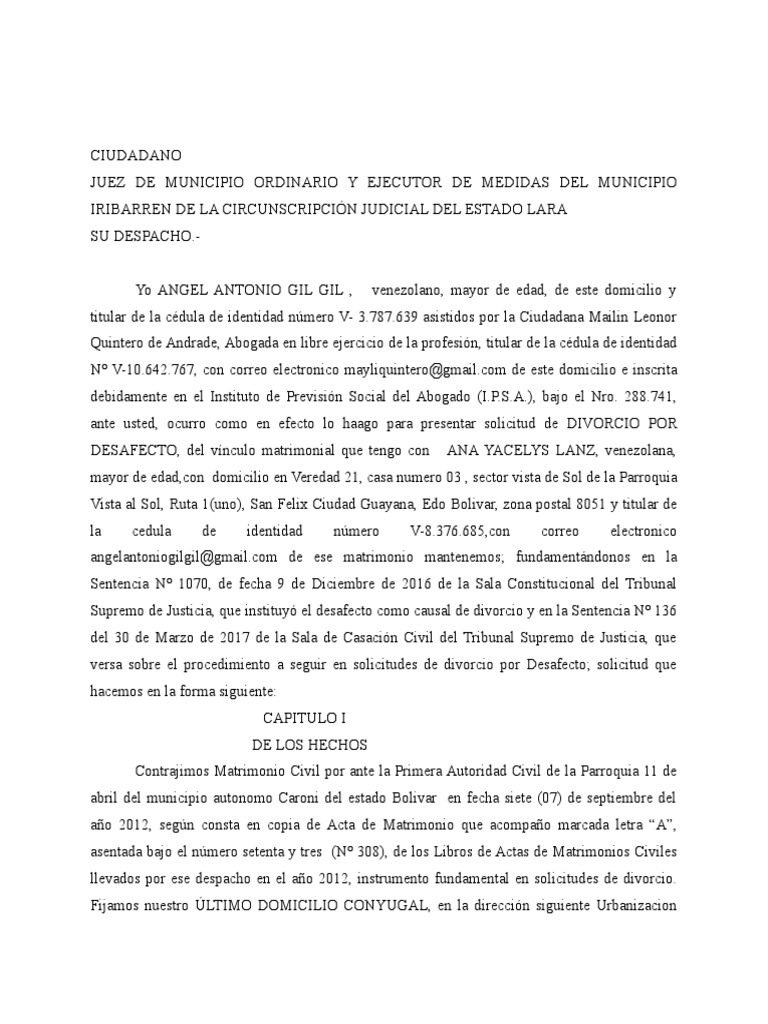 Divorcio Pdf Divorcio Matrimonio