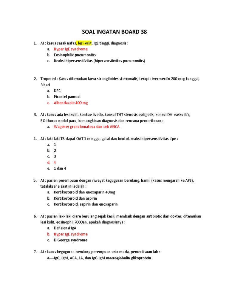 SOAL INGATAN BOARD 38 New | PDF