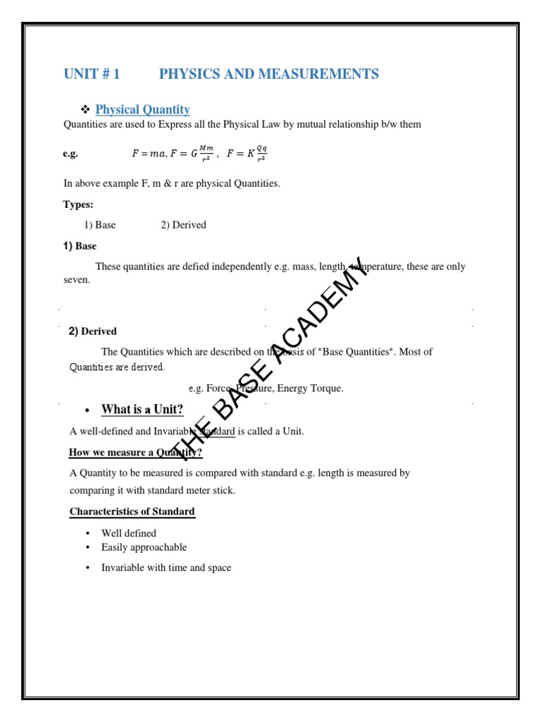 Physical Quantity Notes Plus Mcqs-5 | PDF | Significant Figures | Angle