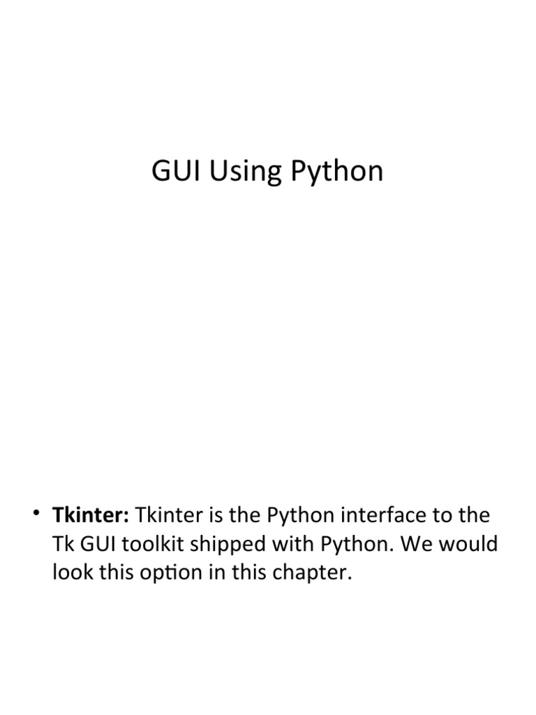 Gui Using Python Pdf Graphical User Interfaces Software Development