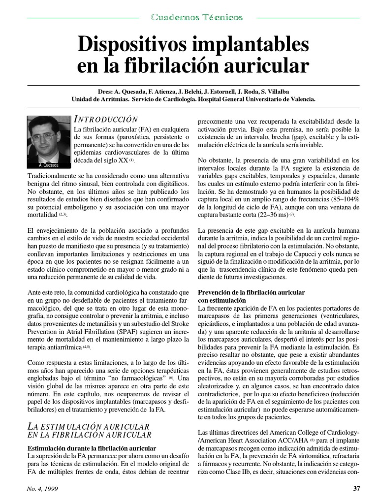 Dispositivos Implantables La Fa | PDF | Fisiología | Sistema cardiovascular