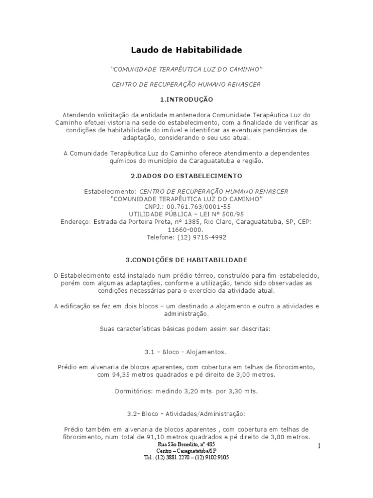 Laudo de Habitabilidade | PDF