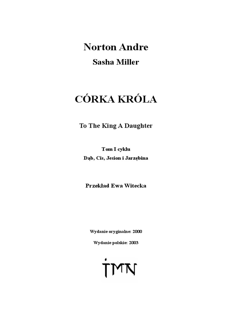 Andre Norton Book of The Oak 1 - Córka Króla | PDF