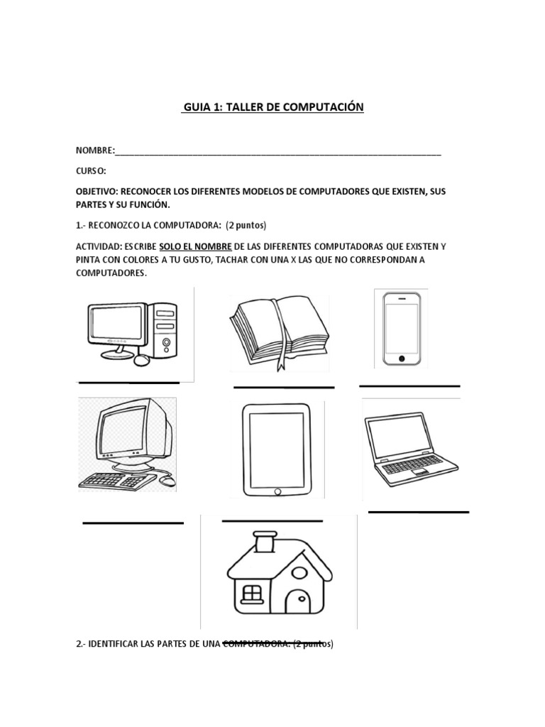 Guia 1 Partes de Una Computadora 3 A 4 Basico | PDF