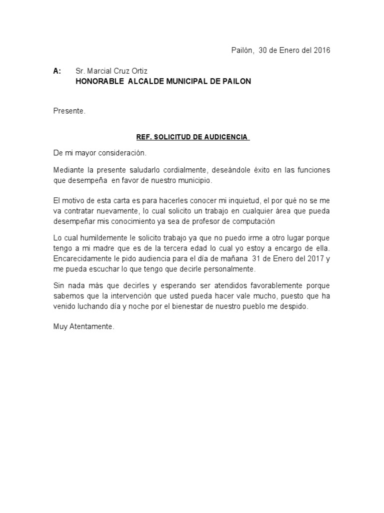 Solicitud de Audiencia | PDF