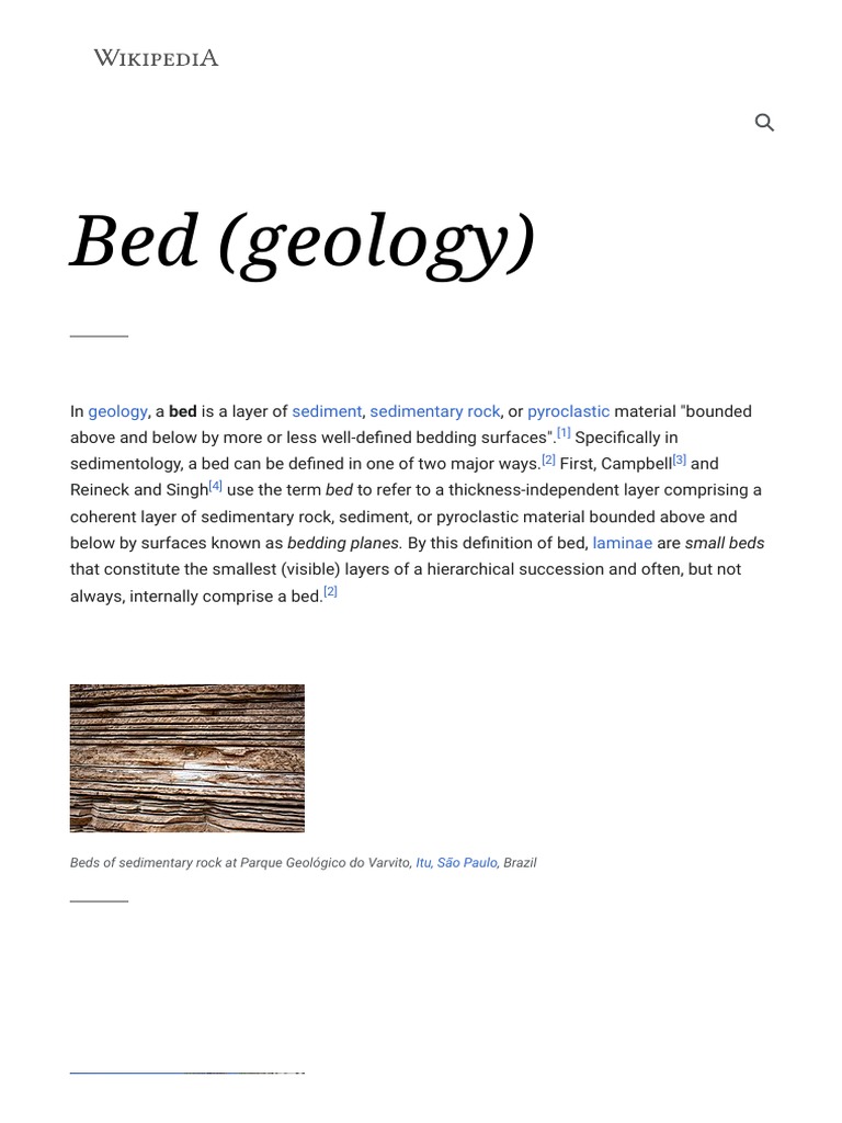 Bed (Geology) - Wikipedia 1648041502719 | PDF | Sedimentology | Geology