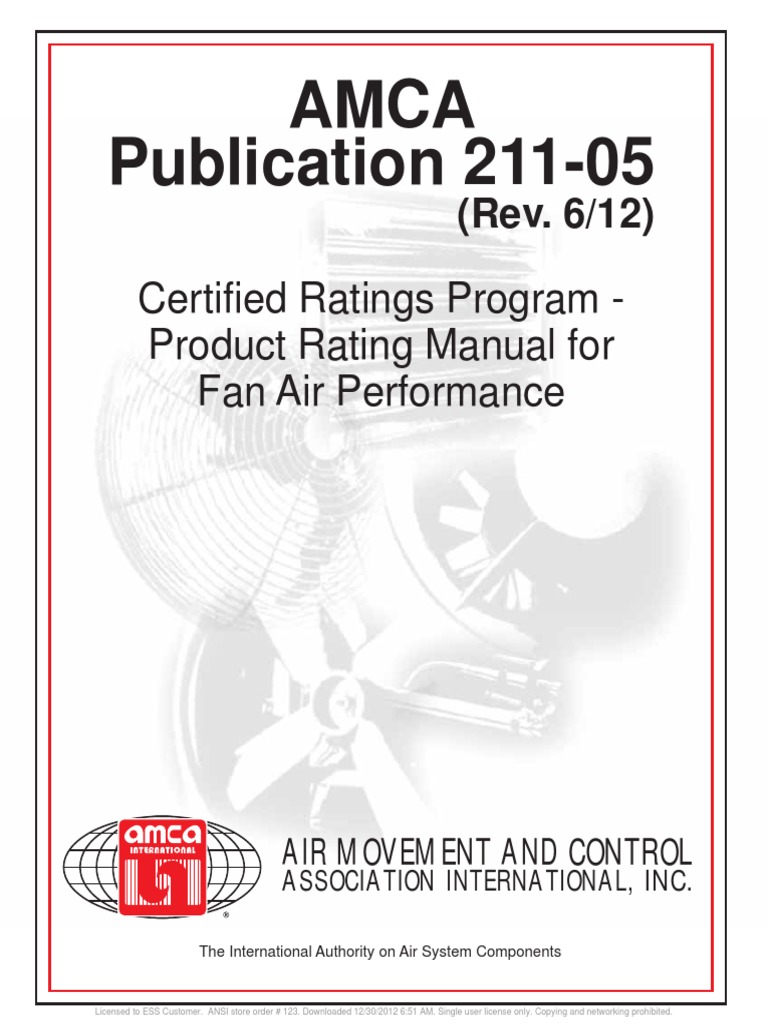 Amca 211-05 (Rev 6-12) | PDF | Mechanical Engineering | Metrology