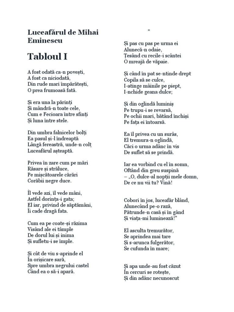 Poezia Luceafarul | PDF