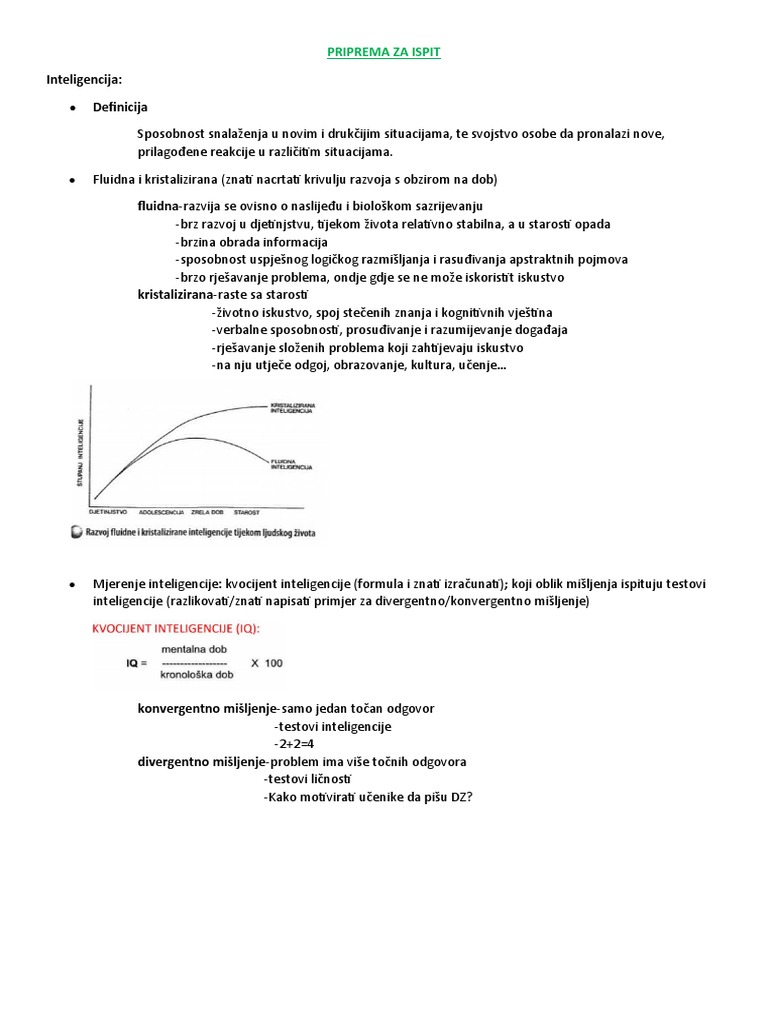 Priprema Za 1. Pisanu Provjeru Opća Gimnazija | PDF