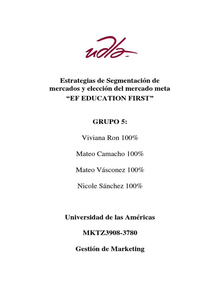 Estrategias De Segmentación De Mercados Y Elección Del Mercado Meta