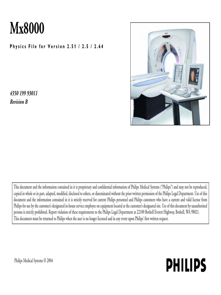 Philips Mx8000 Physics File | PDF | Ct Scan | Gamma Ray