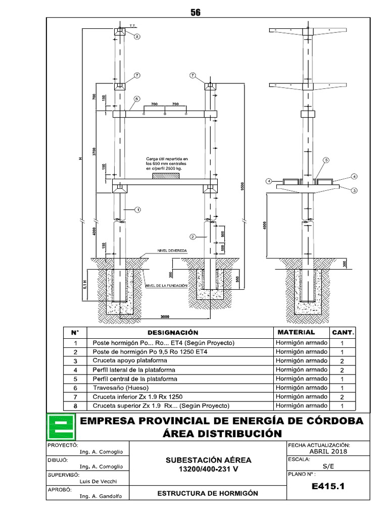 Detalle Norma Subestacion Biposte 13kv-400v | PDF