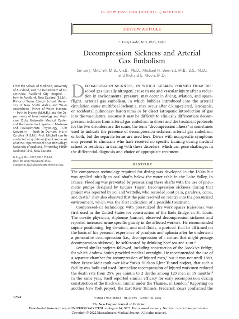 Decompression Sickness and | PDF | Scuba Diving | Vertigo
