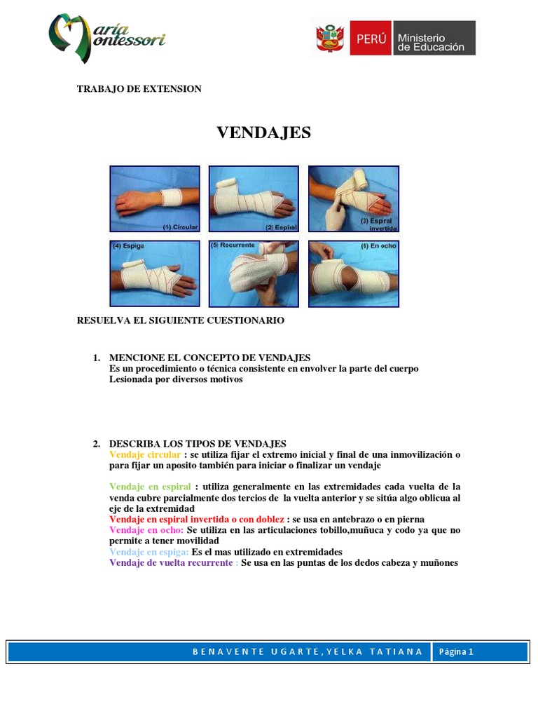 Tipos y Aplicaciones de Vendajes | PDF | Sistema musculoesquelético ...