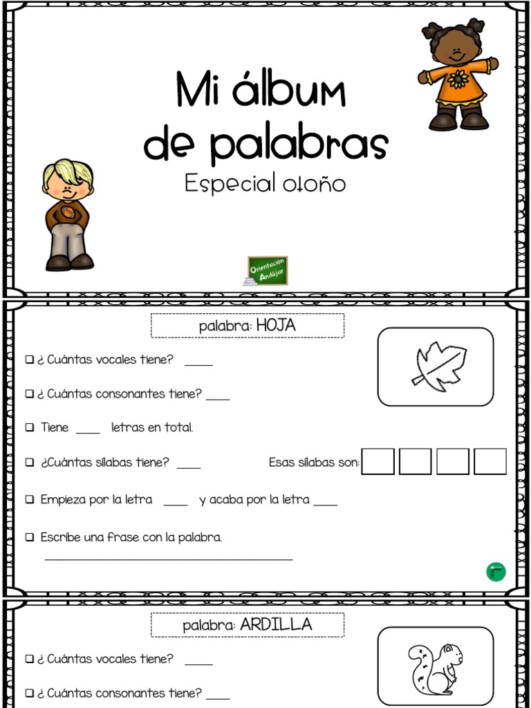 Album de Palabras Otono | PDF | Sílaba | Vocal