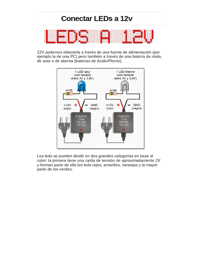 Conectar LEDs A 12v 01 | PDF