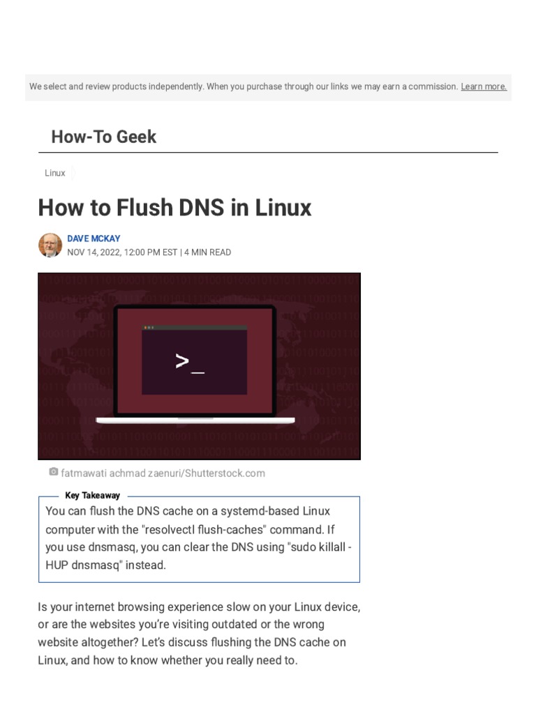 Flush DNS Cache on Linux Systems | PDF | Domain Name System | Cache ...
