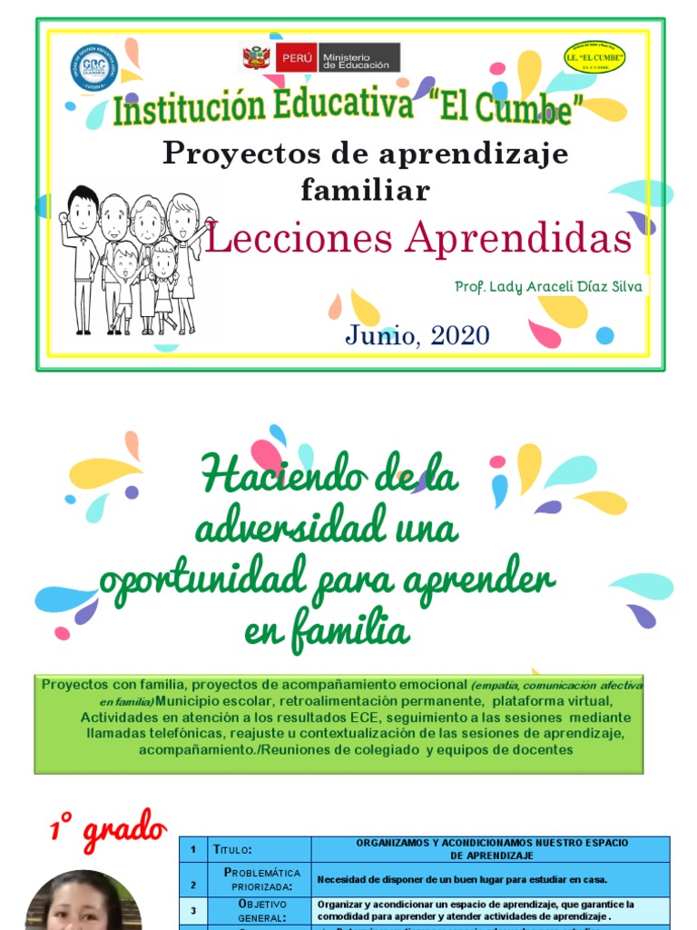 Proyectos Educativos en Familia 2020 | PDF | Aprendizaje | Modificación ...
