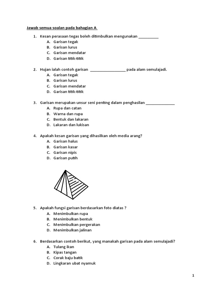 Soalan PSV Tingkatan 1 - Soalan Objektif | PDF