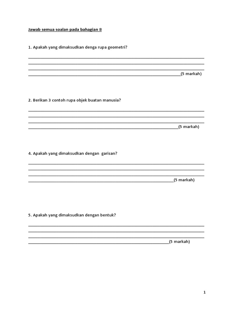 Soalan PSV Tingkatan 1 - Soalan Struktur | PDF Soalan PSV Tingkatan 1 - Soalan Struktur | PDF
