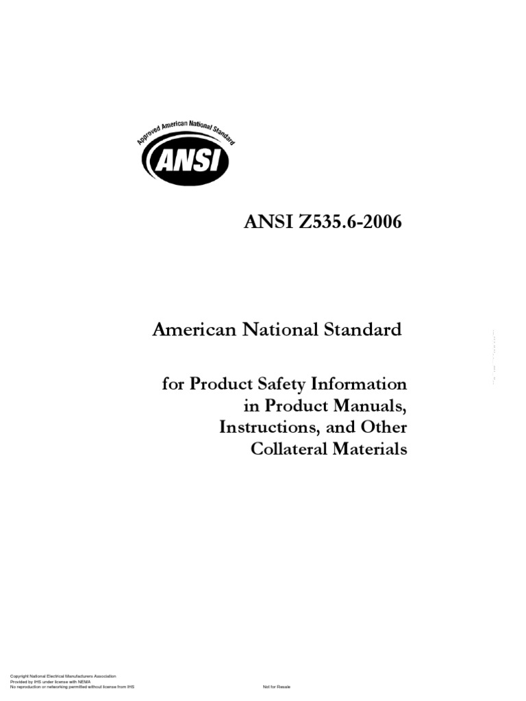 Ansi Z535.6 (2006) | PDF | Safety