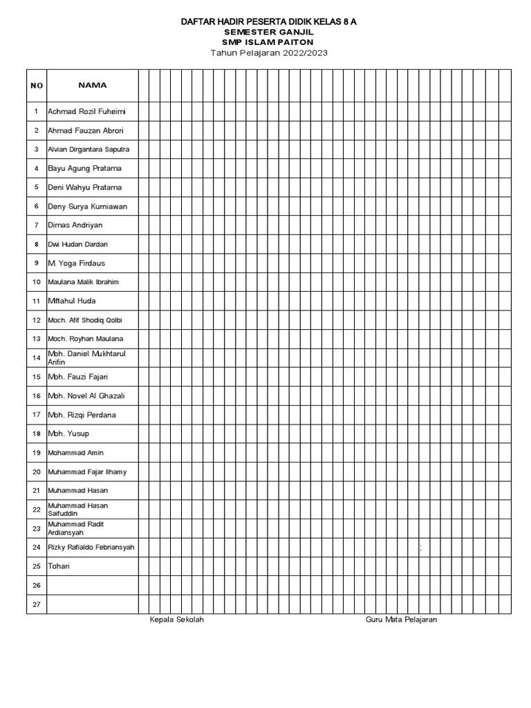 Data Siswa 2022 2023 Pdf