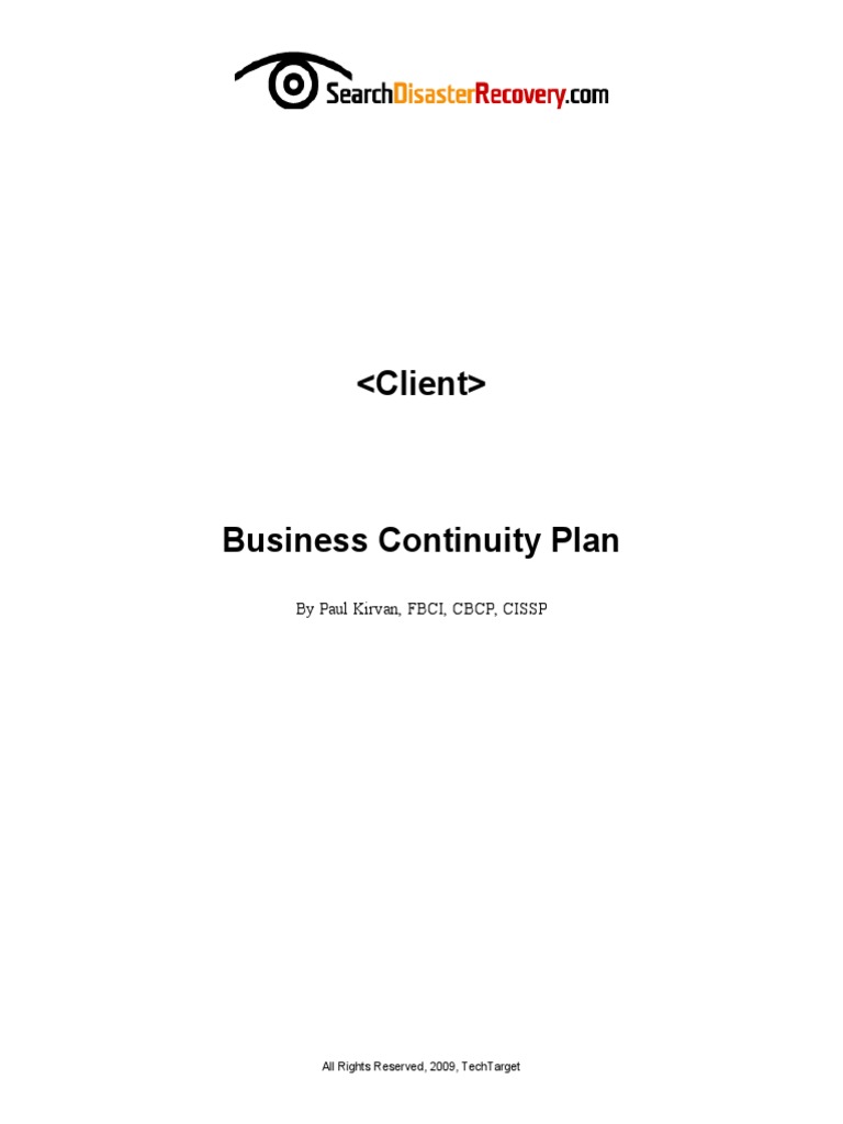 SDR Kirvan Template Final | PDF | Emergency Management | Backup