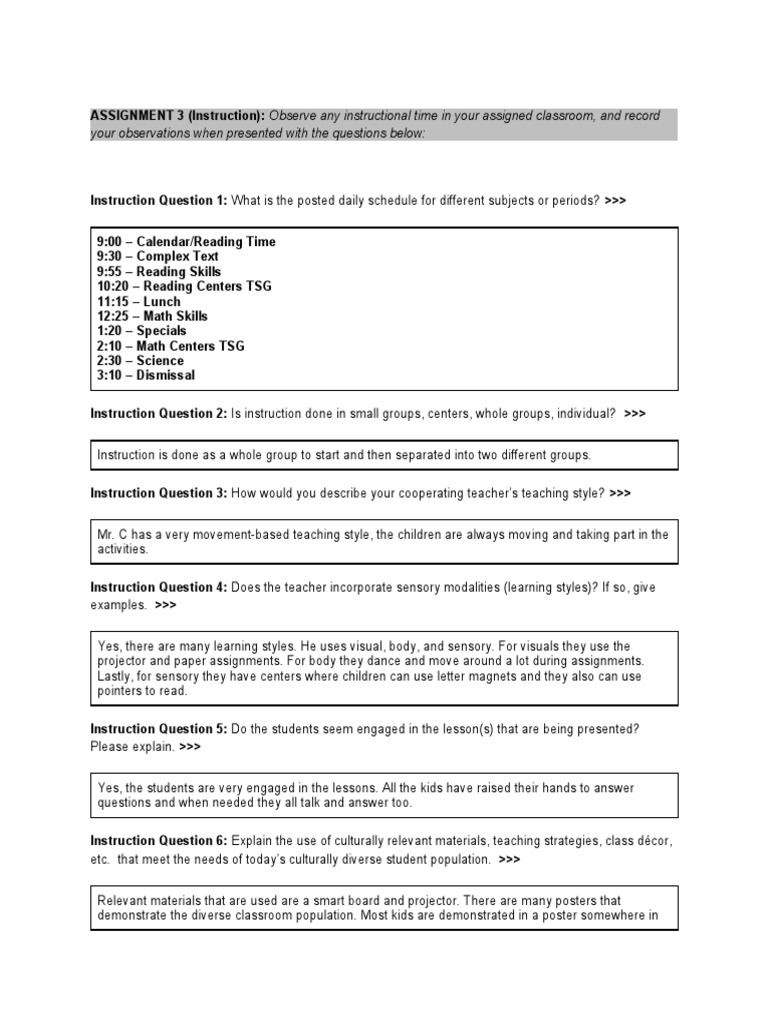 Assignment 3 - Emma Awwad | PDF | Teaching Method | Teachers
