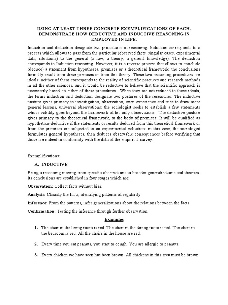 Critical Thinking Assignment Pdf Inductive Reasoning Deductive