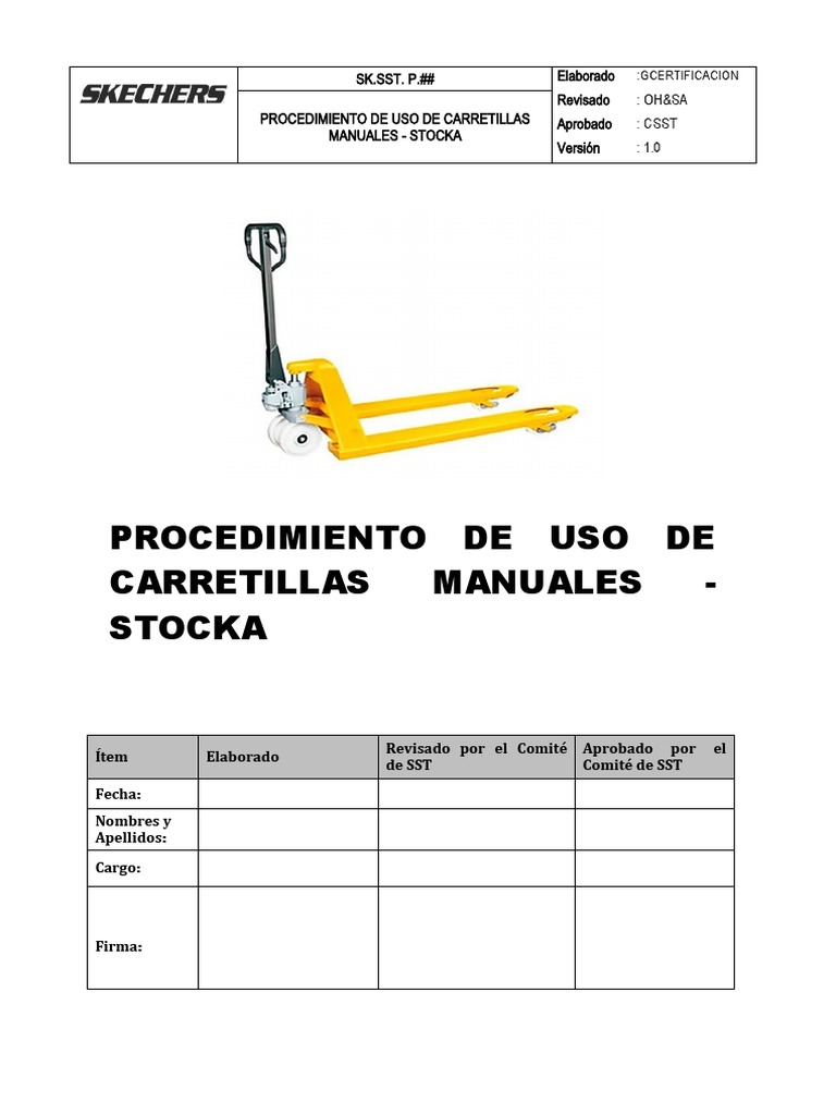 Procd Carretillas Manuales | PDF | Máquina elevadora