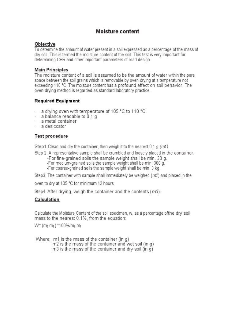 Moisture Content | PDF