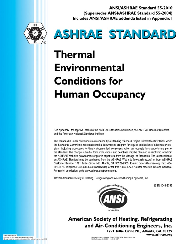 ASHRAE Standard 55-2010 - ASHRAE-55-2010 | PDF | Business | Imperfect ...