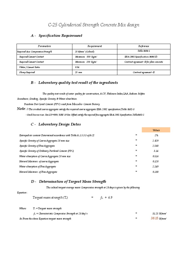 C15 Concrete Mix Design Specifications | PDF | Concrete | Cement