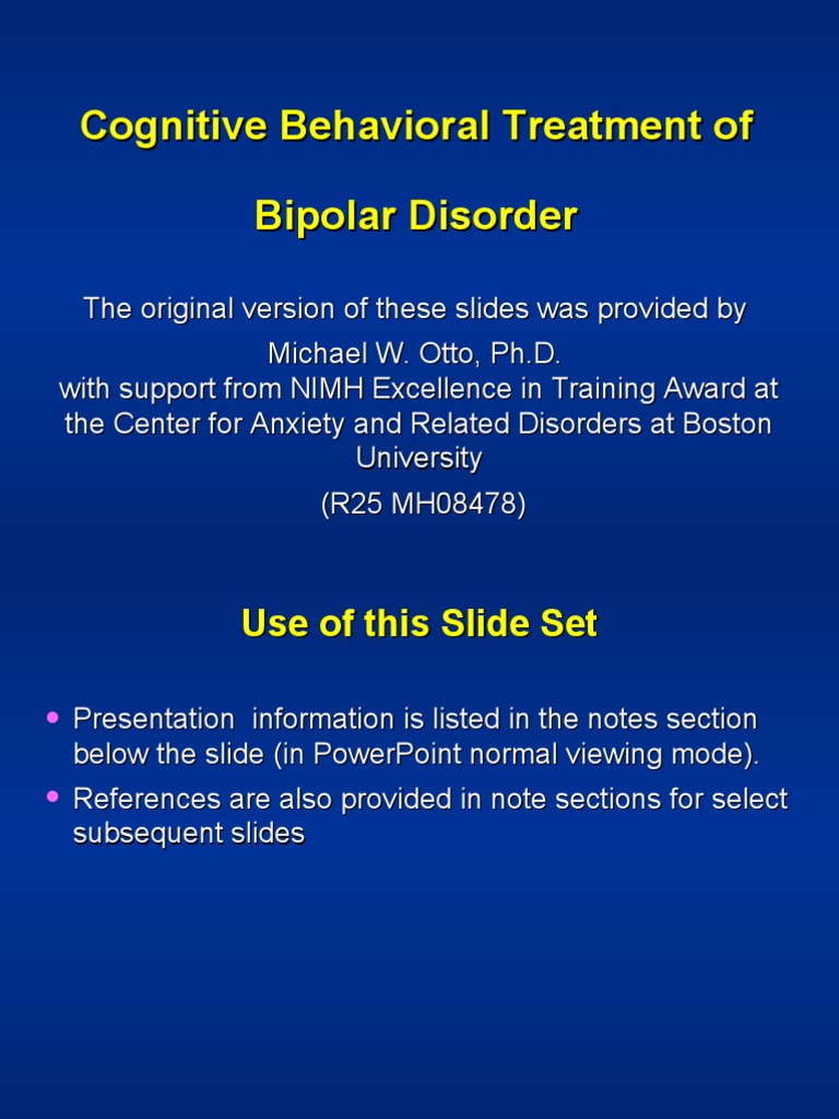 CBT For Bipolar Disorder Slide Set For Teaching | PDF | Bipolar ...