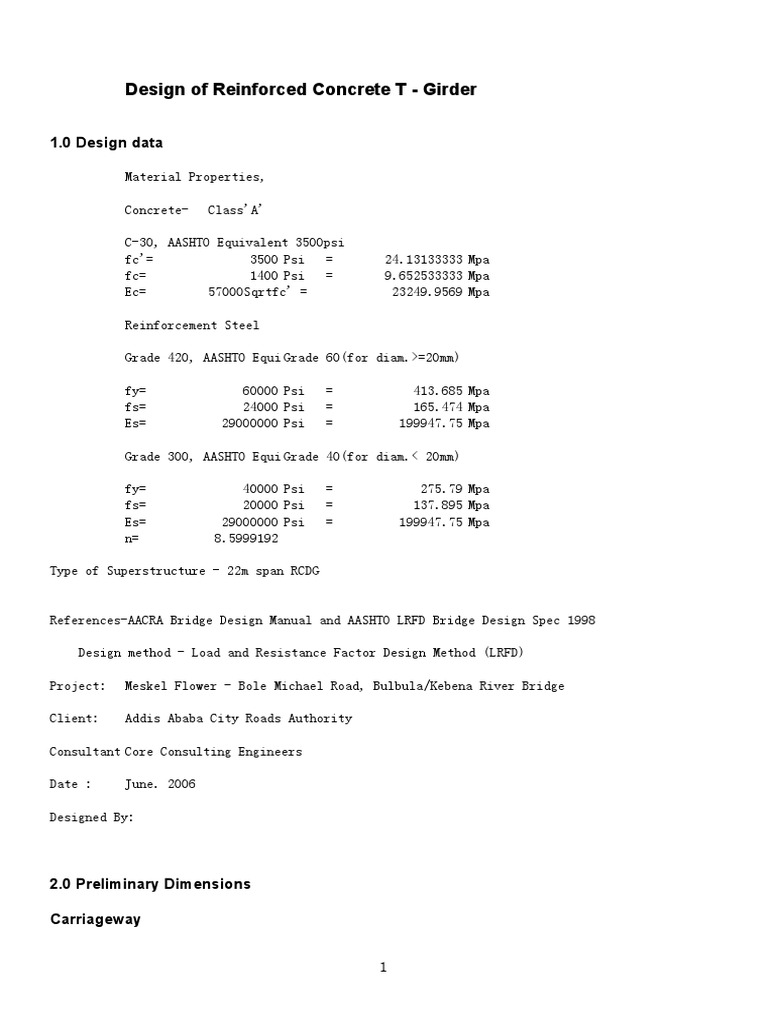 35m T-Girder CMC | PDF | Beam (Structure) | Structural Engineering