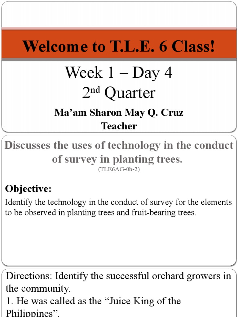 TLE-6-Lesson-1-Day 4 Elements To Be Observed in Planting Trees | PDF ...