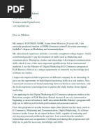 Cput (Tourism Management Motivational Letter) Vincent Moholane | PDF | Tourism | Sustainability