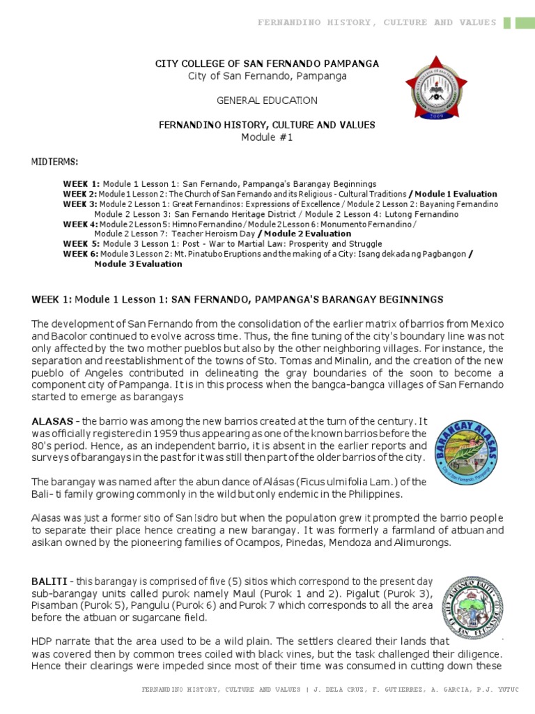 FERHIST MIDTERMS Module 1 | PDF