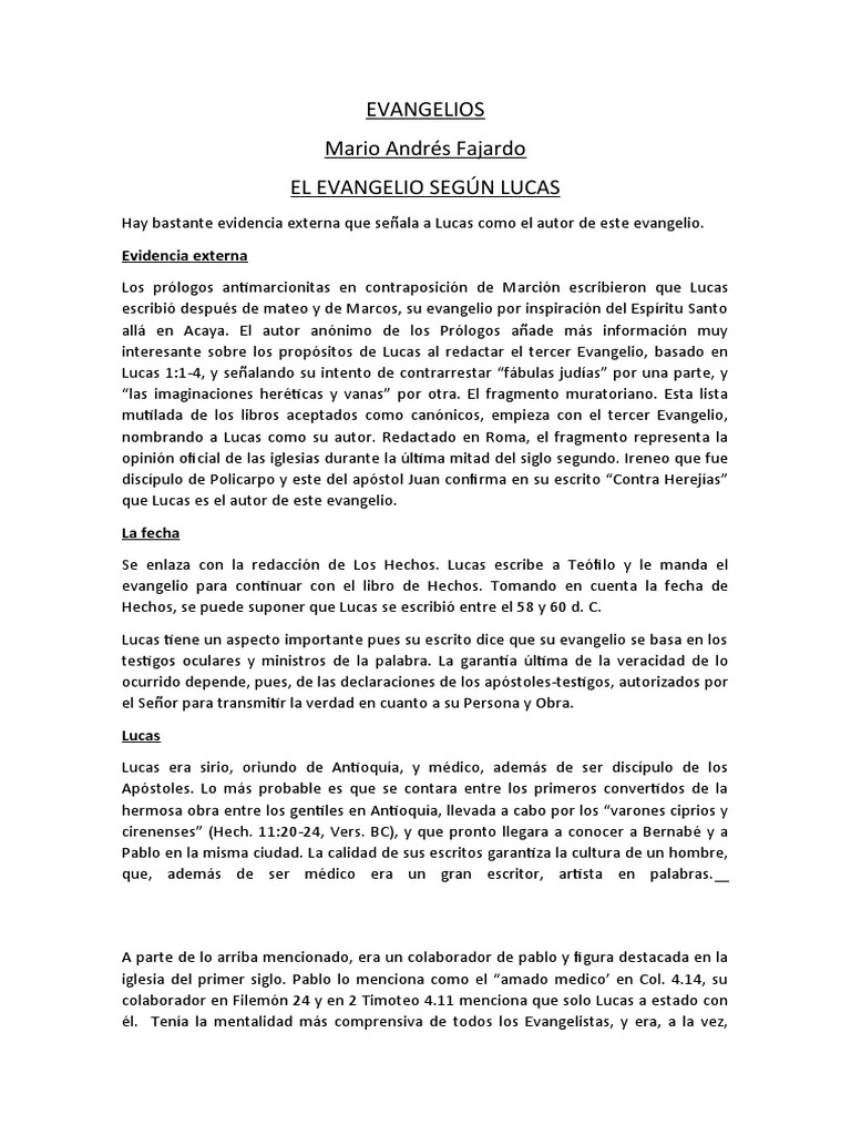 LUCAS | PDF | Jesús | Evangelios