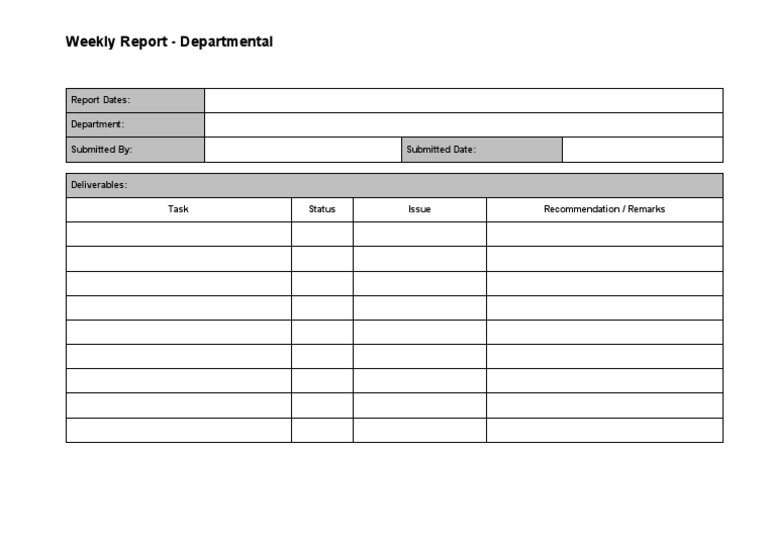 Form - Weekly Report | PDF