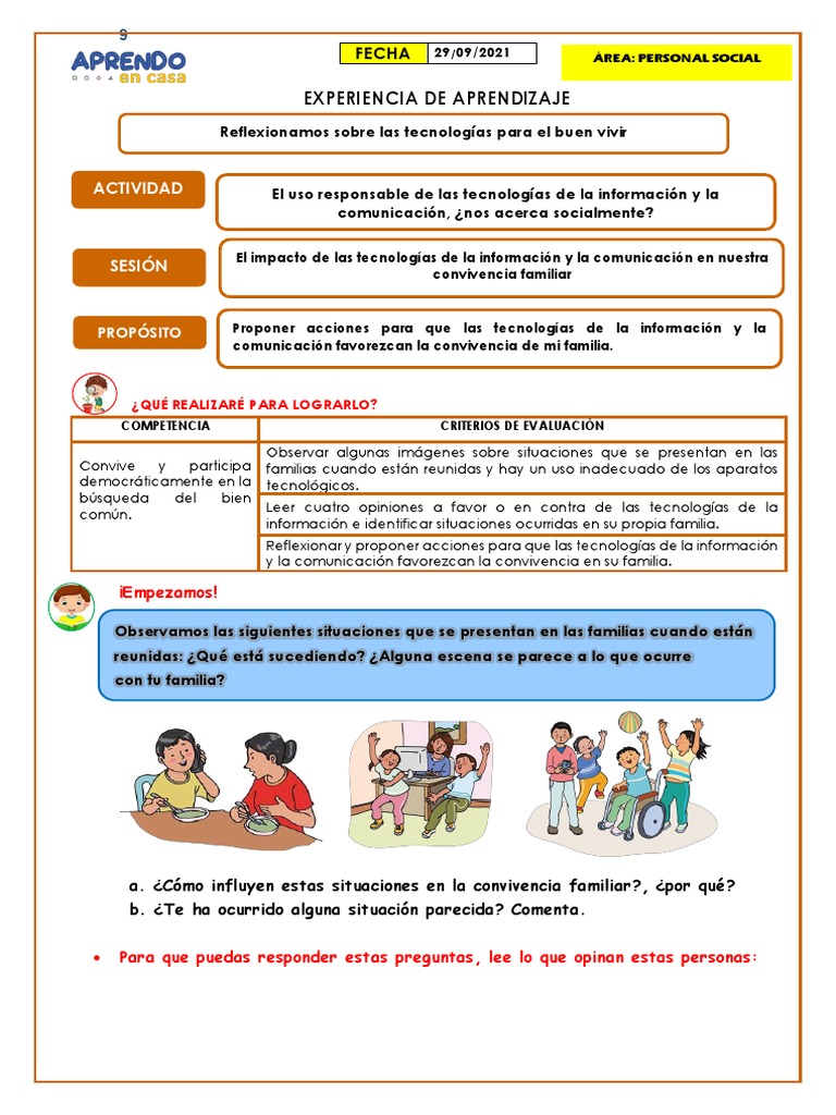 Las TIC y la convivencia familiar | PDF | Tecnología de información y ...