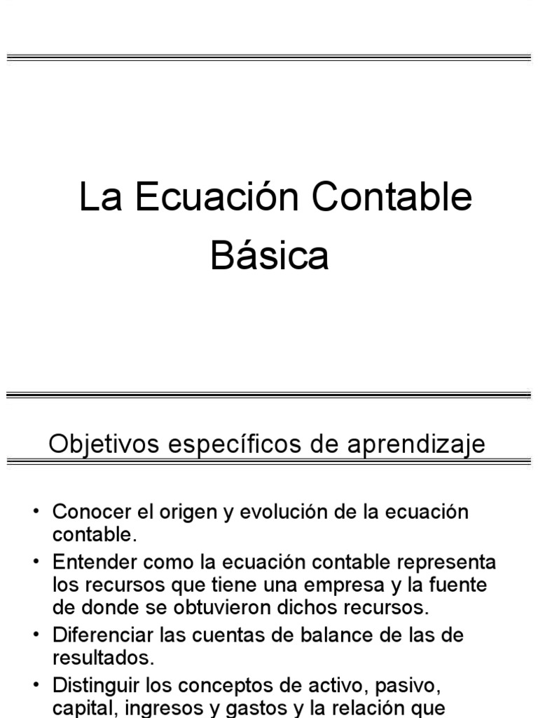 Ecuacion Contable Basica | PDF