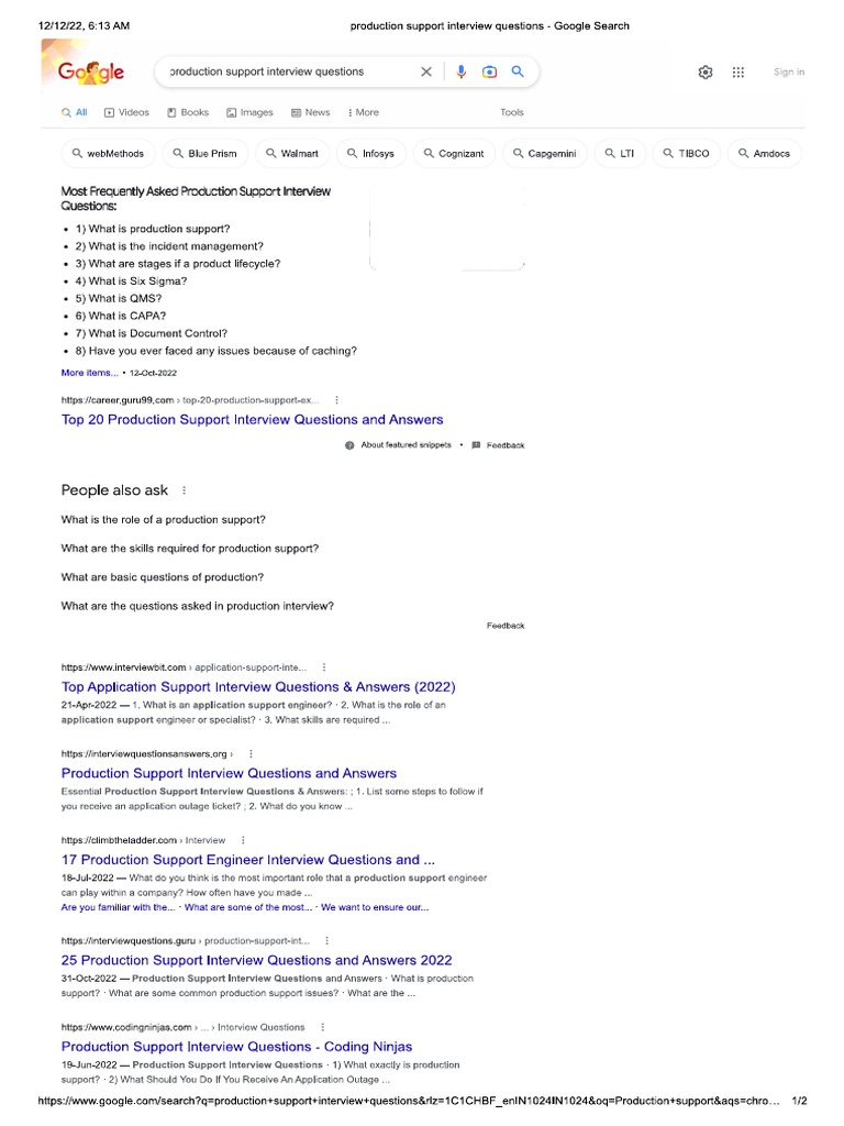 Prod Supp Inter Qa | PDF