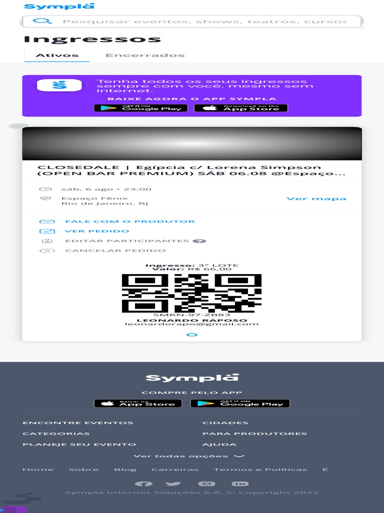 Meus Ingressos - Sympla | PDF