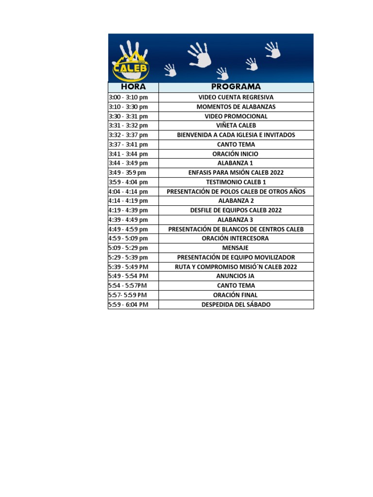 Caleb y Noemí: Programa de Alabanza | PDF