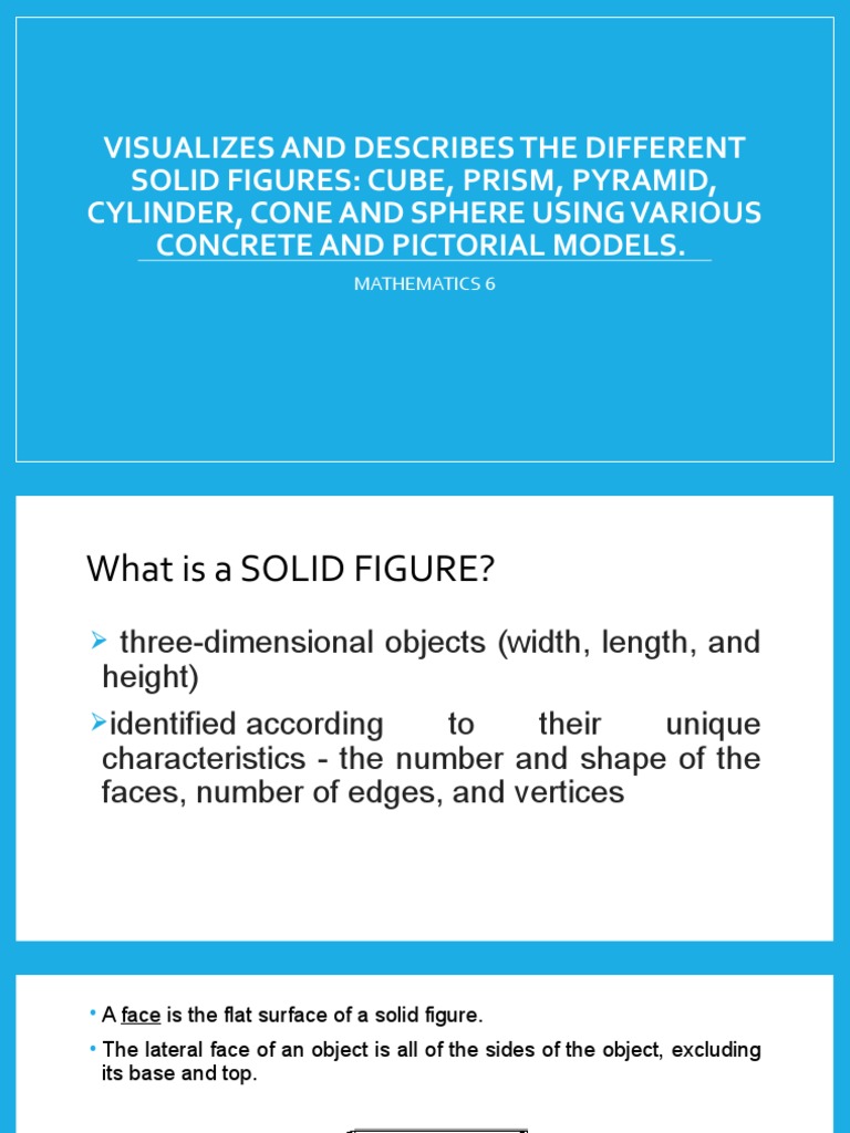 Visualizes and Describes The Different Solid Figures | PDF | Shape ...