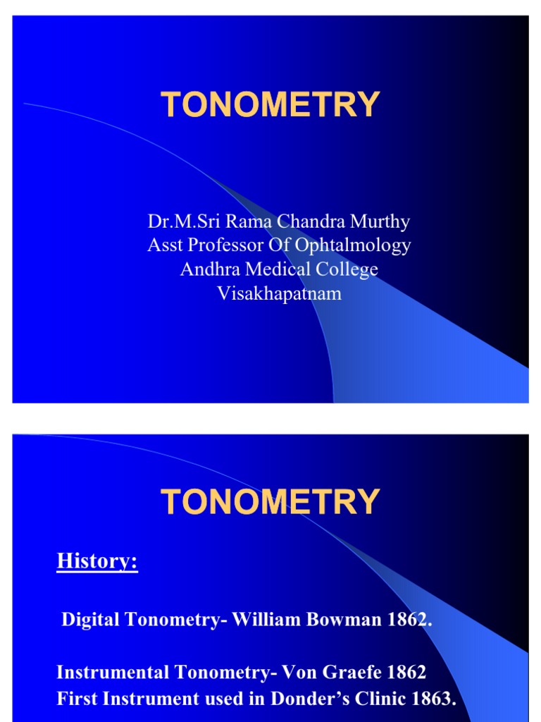 1 Tonometry | PDF