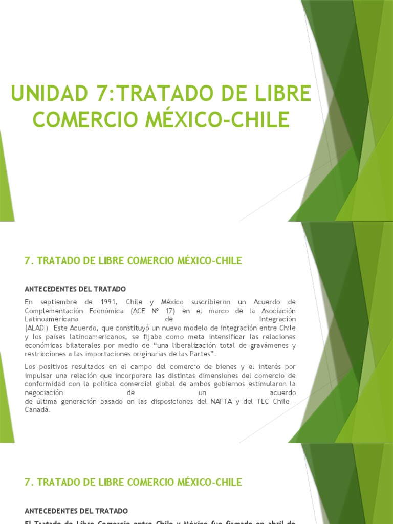 Analisis de Tratados Unidad 7 Tratado de Libre Comercio Mexico Chile Nov 2022 | PDF | Tratado de ...