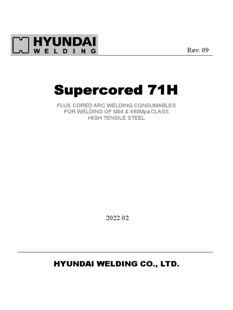 Hyundai Supercored 71H | PDF | Welding | Construction